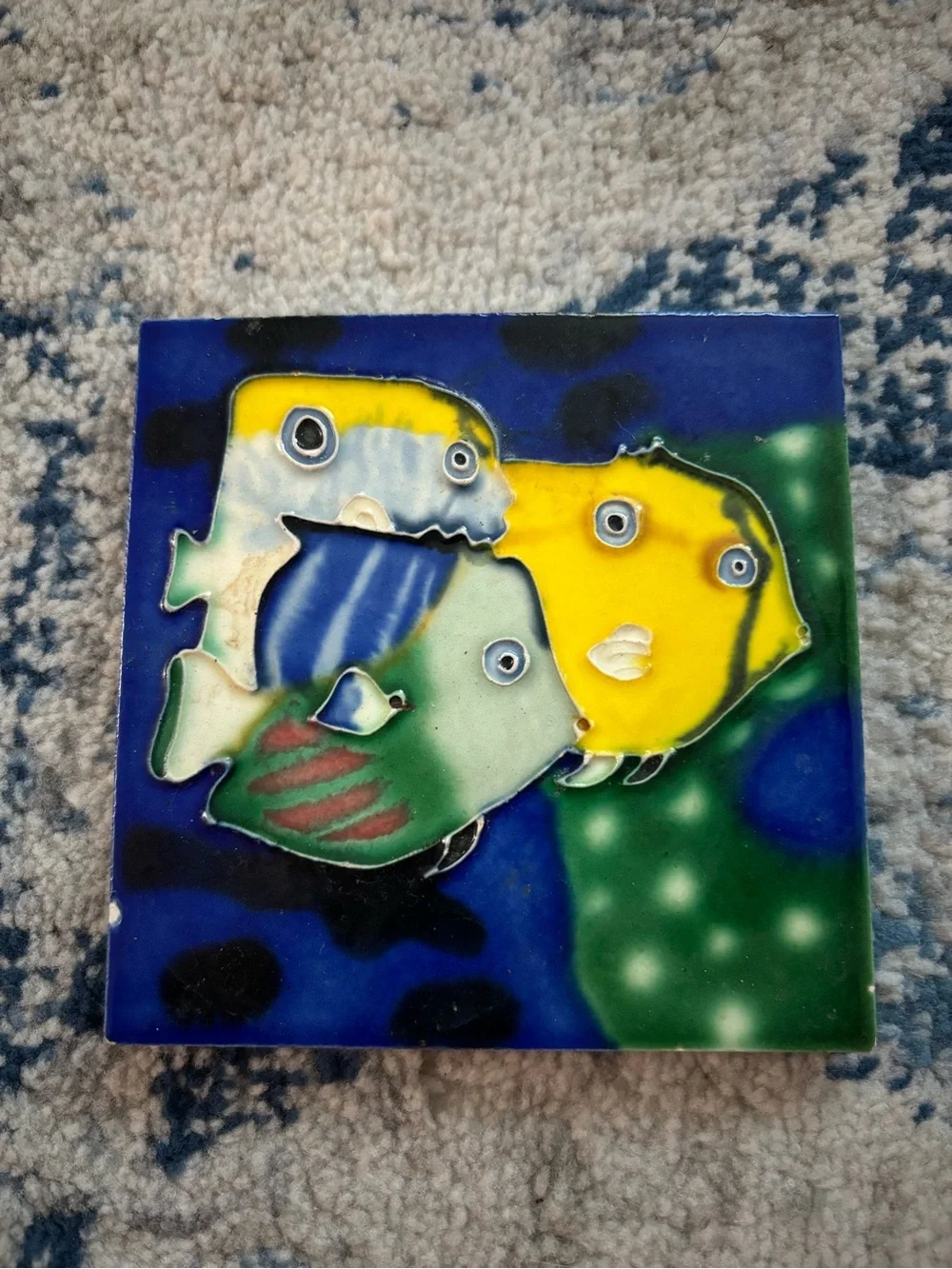 Art | Ceramic Tile Tropical Fish Trio Cork Baked | Poshmark